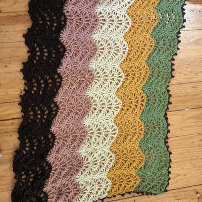 Autumn Moon Wrap Crochet PDF PATTERN Blanket Scarf, Feather & Fan ...