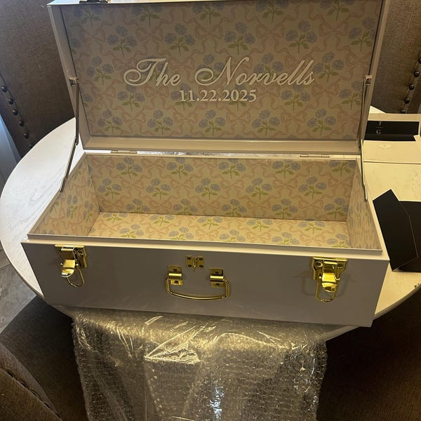 Custom Keepsake Trunk for 5th Wedding Anniversary Gift for Wife 25th Anniversary Present for Vow ...
