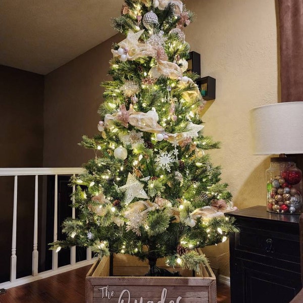 Barnwood Christmas Tree Box – Tree Collar Décor - Etsy