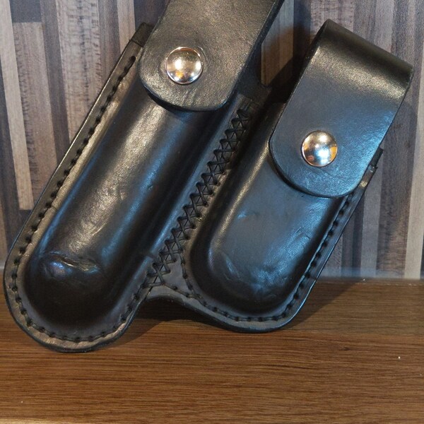 Flashlight Holster - Leather - Belt Loop - Fits Smaller Flashlight - up ...