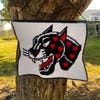 Love Heart Panther Traditional Tattoo Crochet Wall Hanging Tapestry ...