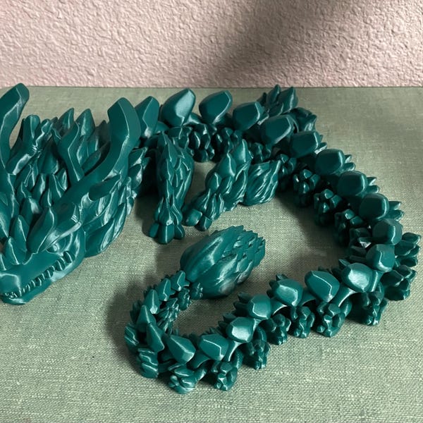 Set of Two STL Articulated Dragons in Their Ready Cystalized Form STL ...