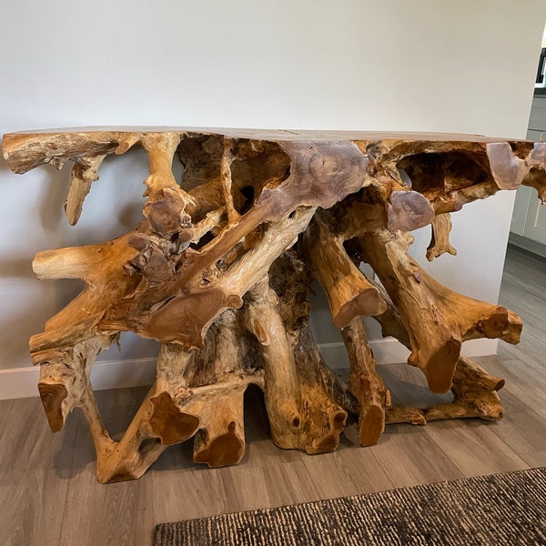 Teak Root Console Table Driftwood Entryway Table - Etsy
