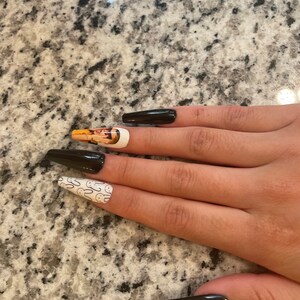 Karol G Press on Nails Karol G Nailsblue Karol G Nails Blue - Etsy