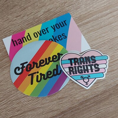 Trans Rights Vinyl Sticker Equality Sticker - Etsy