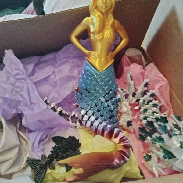 3d Printed Mermaid/ Articulated Mermaid / Sensory Item / Personalized ...