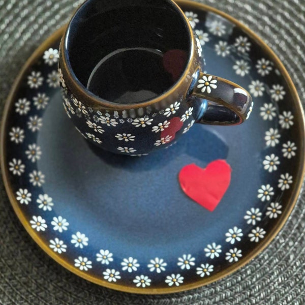 Daisy Coffee Mugs Demure Bellied Cappuccino Cups Cozy Flower Ceramic ...