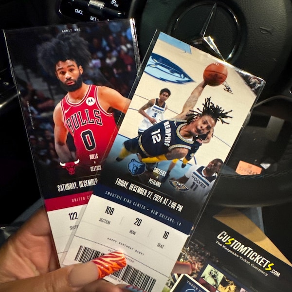 Physical Custom Football Game Ticket, Personalizable Printed Tickets to ...