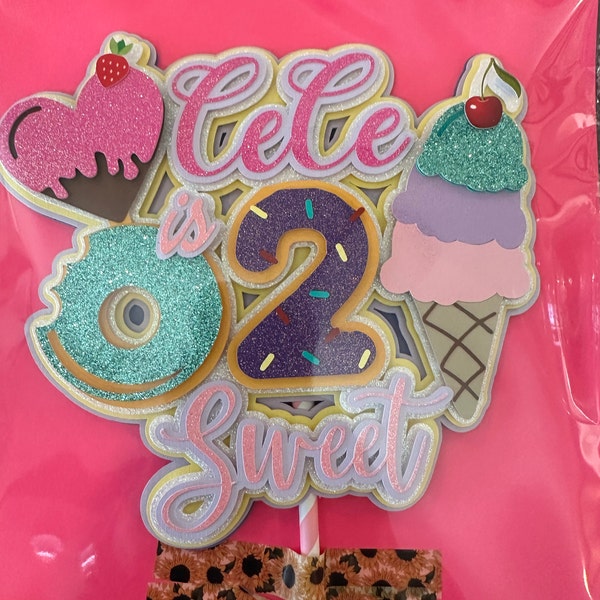 Two Sweet Cake Topper - Etsy