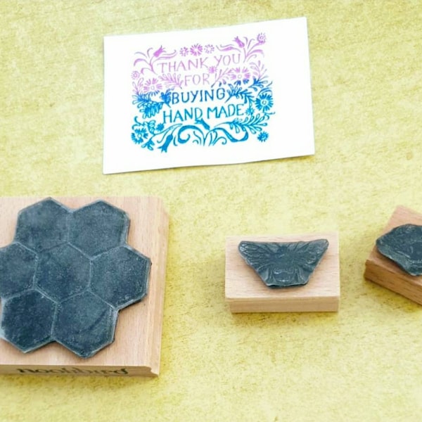 Bee Rubber Stamp - Stamps for Card Making - Honeybee Stamp - Honeycomb ...