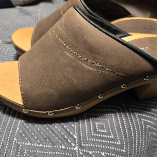 Men's Black Wooden Clogs | Handmade Natural Leather Footwear ...