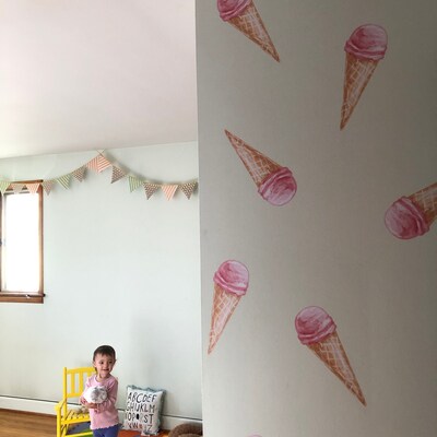 Ice Cream Fabric Wall Decals Set of 10 Colorful Icecream - Etsy