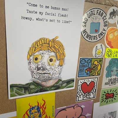 Bob Mortimer, Wotsit Face Mask, Task Master Limited Art Print. - Etsy UK