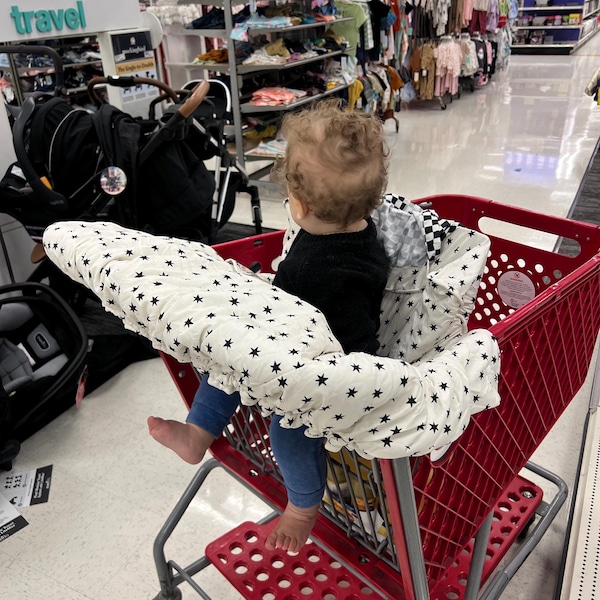 Star & Checkered Print Shopping Cart Cover, Actually Cute Shopping Car ...