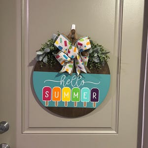 Summer Front Door Decor Hello Summer Popsicles Summer Door Hanger ...