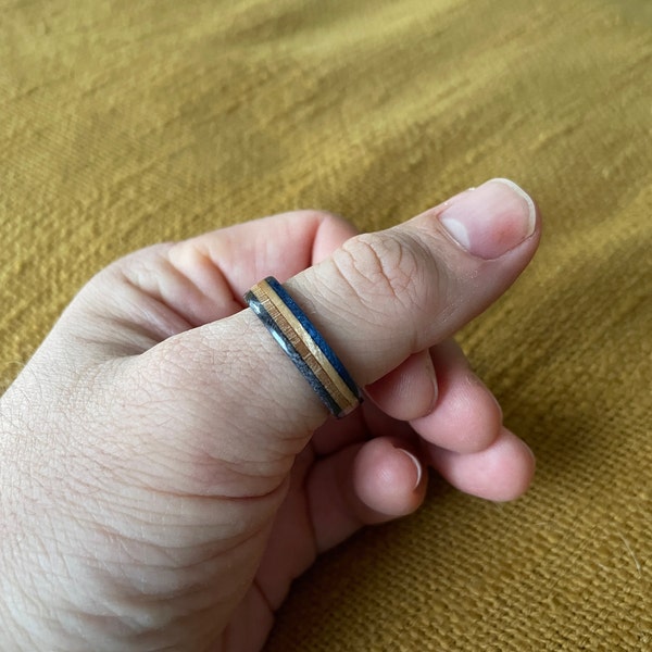 Skateboard Ring Recycled - Wooden Ring - Wedding Ring - Recycled Ring ...