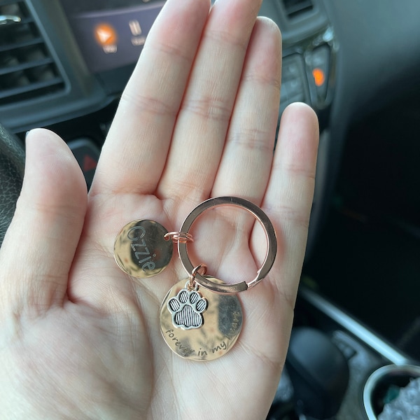 Pet Loss Keychain,customized Pet Keychain ,paw Print Keychain,forever ...