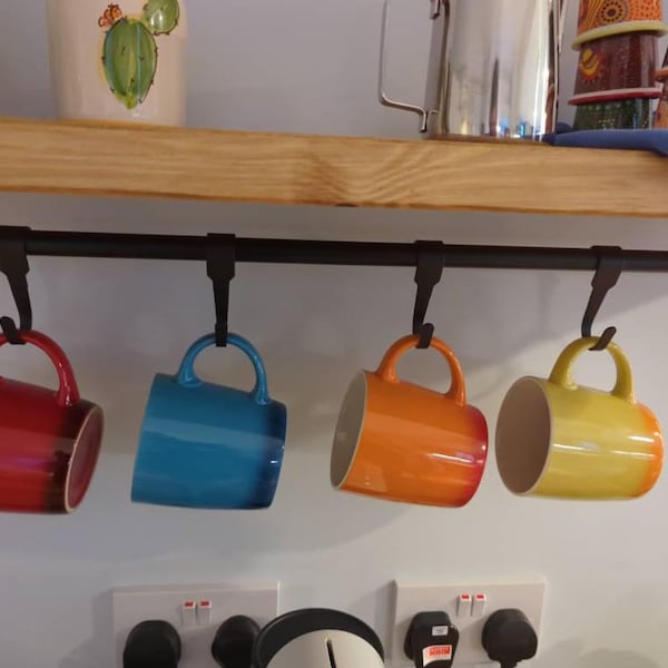 Mug Rail for Hanging Cups/utensils Available in 60/80cm to Fit Under ...