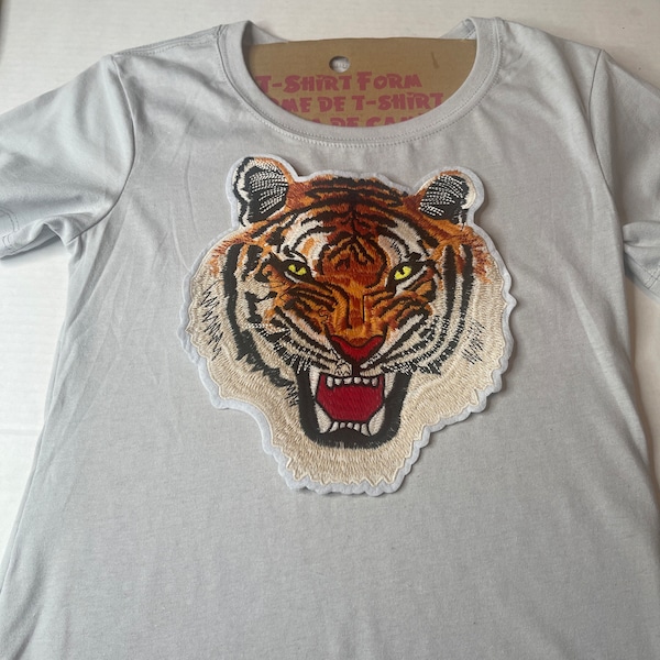 Large Tiger Embroidery Applique Patch,embroidered Tiger Head Patch ...
