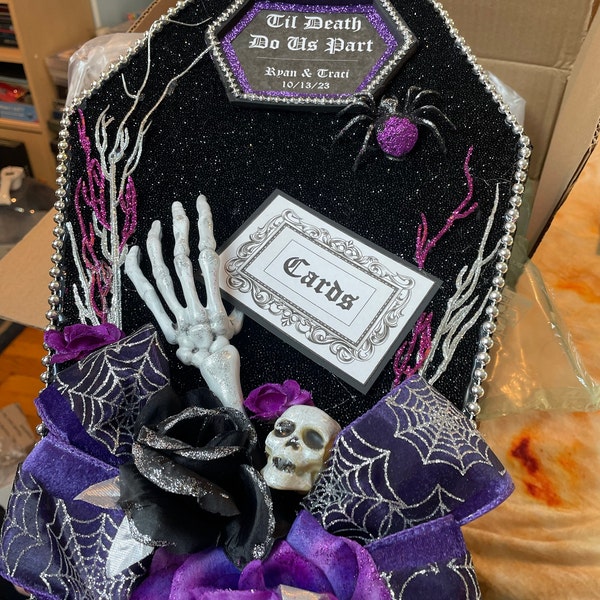 Coffin Card Box,coffin Ring,coffin Ring Box,purple Halloween Wedding ...