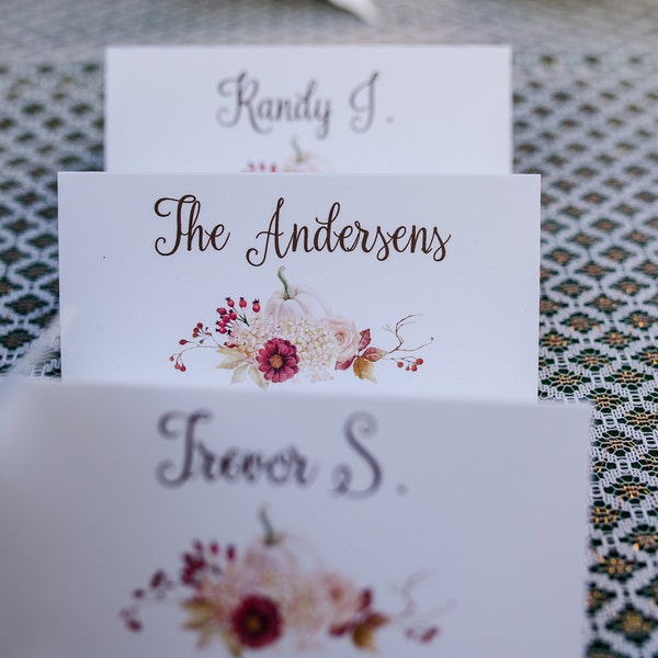Printed Christmas Chinoiserie Place Cards, Personalized Red and Blue ...