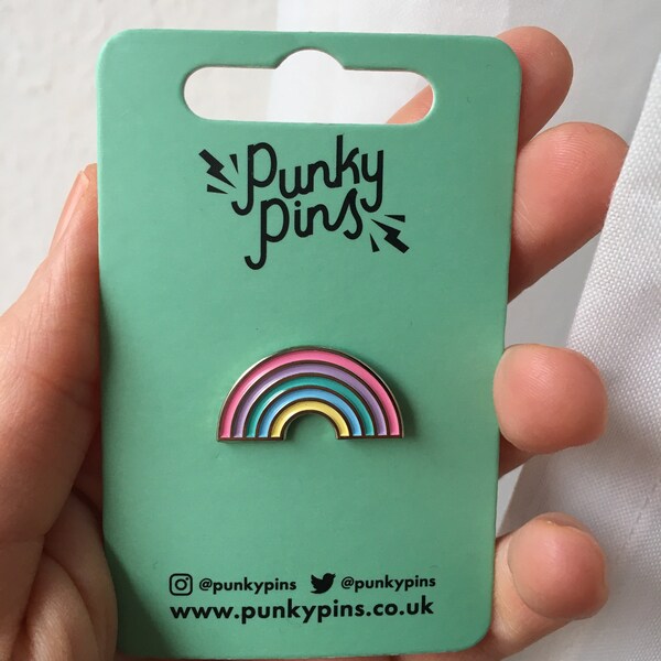 Pastel Rainbow Pin // Pastel Rainbow Enamel Pin, Pastel Enamel Pin ...