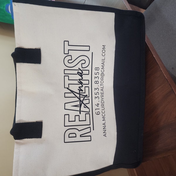 Realtor Tote Bag, Personalized Business Tote Bag, Custom Real Estate ...