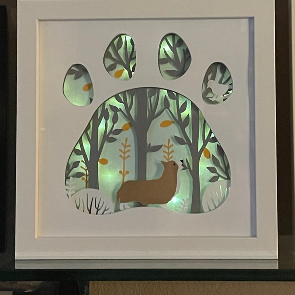 Welsh Corgi Dog Breed Shadow Box SVG, 3d Papercut SVG, Layered Paper ...