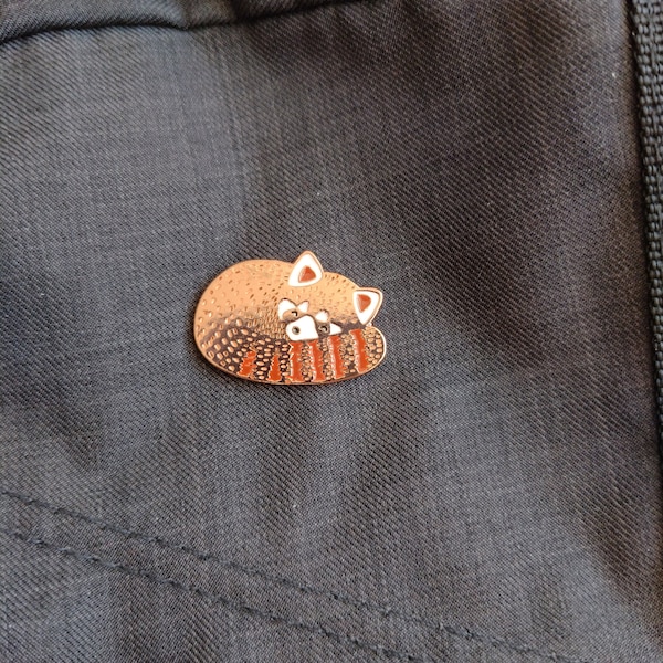 Red Panda Enamel Pin - Cute Animal Pin, Pin Badge, Hard Enamel Pin ...