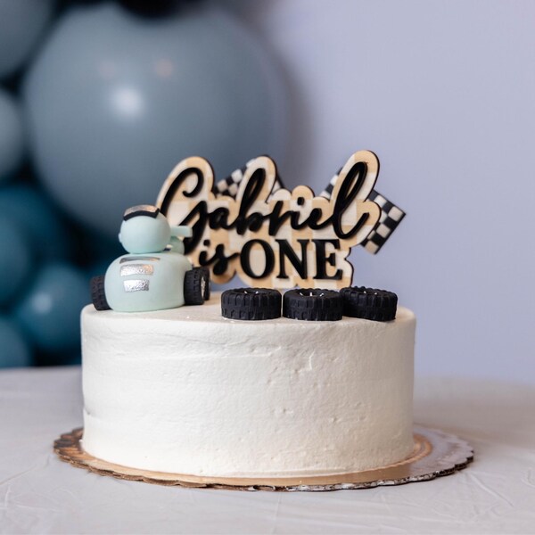 Checker Boy Cake Topper Retro One Happy Dude Boho Cake Topper Boy First ...