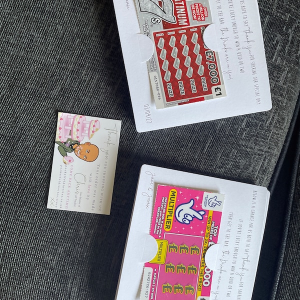 Scratch Card Holder. Lottery Ticket Wallet. Wedding Favour ...
