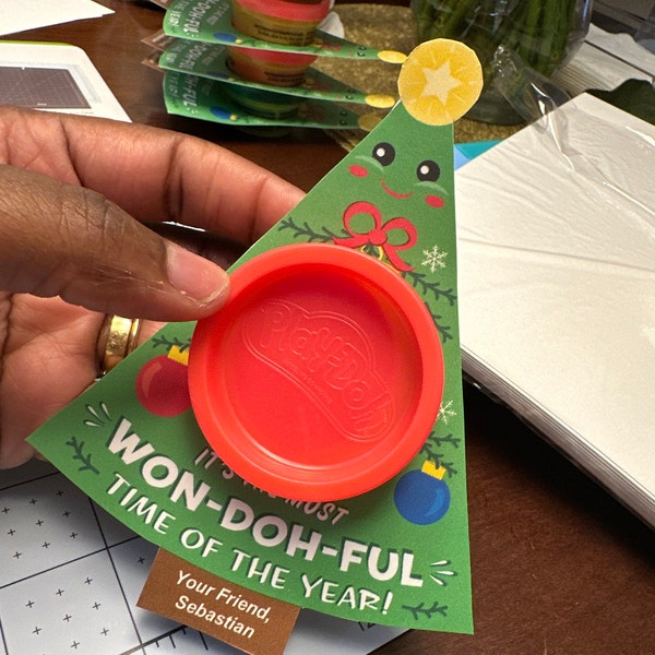 Play Dough Christmas Tree Gift Printable, Christmas Gift for Kids ...