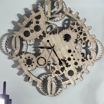 Wall Clock Gear Laser Cut Dxf Glowforge Svg Xtool D1 CNC Cutting Router ...