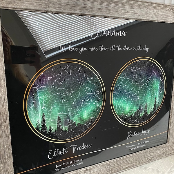3 Location Star Map, Personalized Mothers Day Gift, Gift for Mom ...
