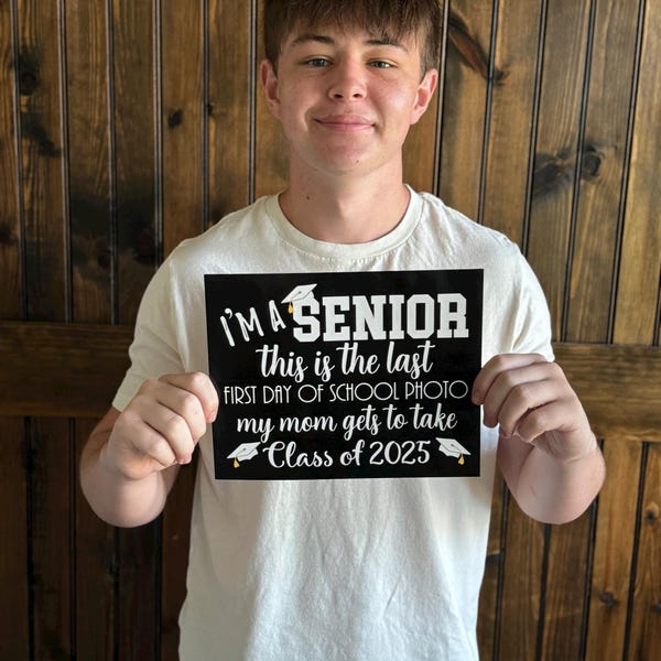 First Day of Senior Year Printable Sign First Day of School Sign 12th ...