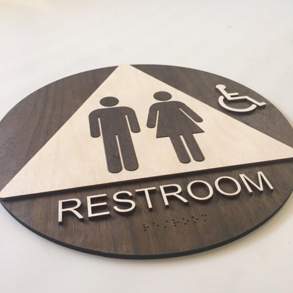 Womens/mens Office Restroom Sign Set - WC Signage - 6", 9" or 12" Size ...