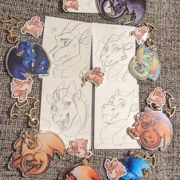 Starflight Wings of Fire Wof Double Sided Acrylic Charm Keychain Dragon ...