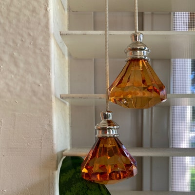 Set of 2 Acrylic Crystal Diamond Window Blinds Shade Pulls Window ...