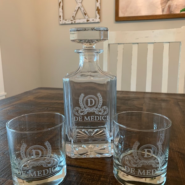 Engraved Decanter Set, Personalized Decanter Set, Custom Decanter ...