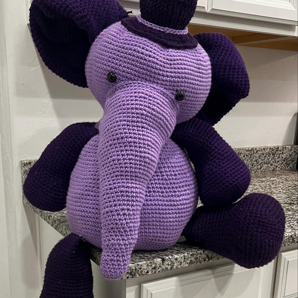Crochet Big Grey Elephant Pillow Pattern, Big Elephant Pattern ...