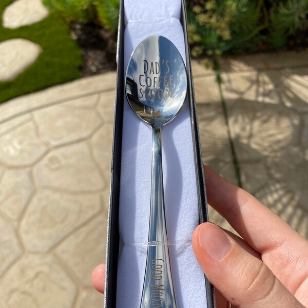 Fathers Day Gift Dads Coffee Spoon Papa Personalized Coffee Gift Latte ...