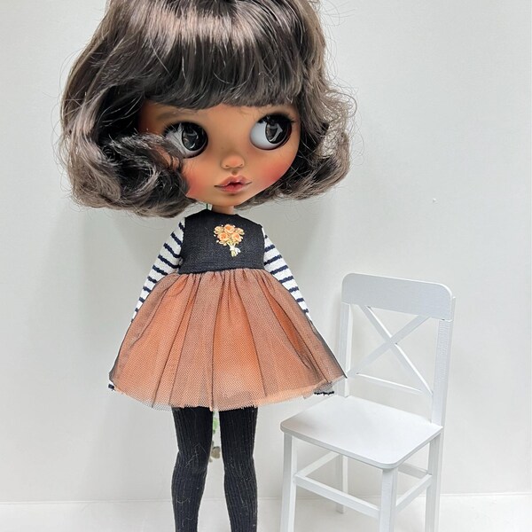 Pink Dress for Blythe, Rose Embroidery Blythe Dress, Blythe Outfit ...