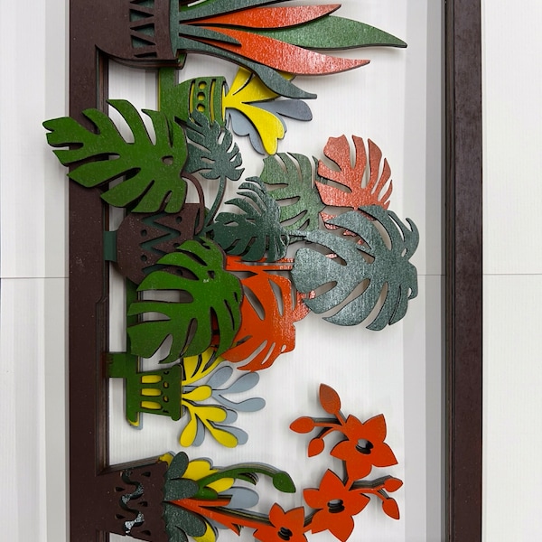Multilayer Flowers Wall Art Panel Laser Cut Svg File Glowforge 3D Multi ...