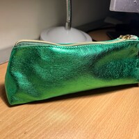 Lime Green Leather Tote Leather Zipper Pocket & Purse 2 - Etsy Australia