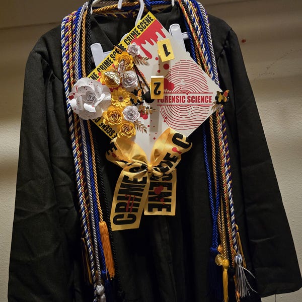 Forensic Science Graduation Cap Topper. Glitter Cardstock Base, Crime ...