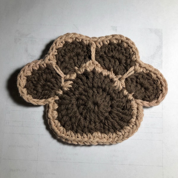 Crochet Pattern, Paw Coaster, Animal Paw Print, Cat Paw, Kitty Paw ...