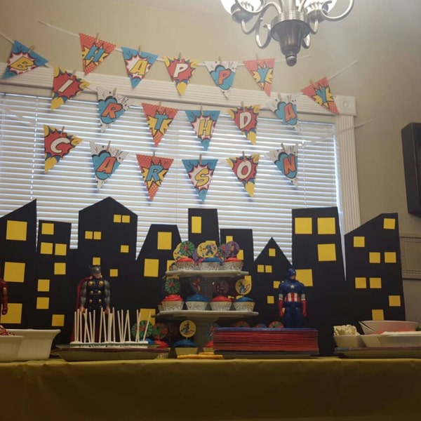 Superhero Birthday Banner, Personalized Printable (digital Download) - Etsy