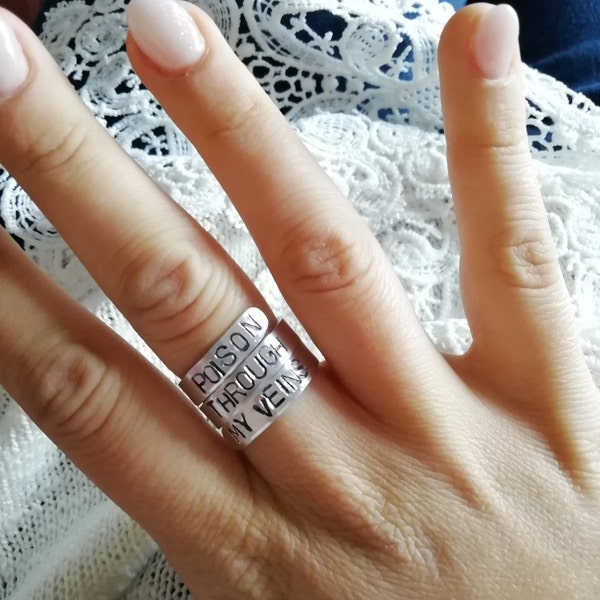 Personalized Rings Stackable Name Rings Name Rings Birth Date Rings ...