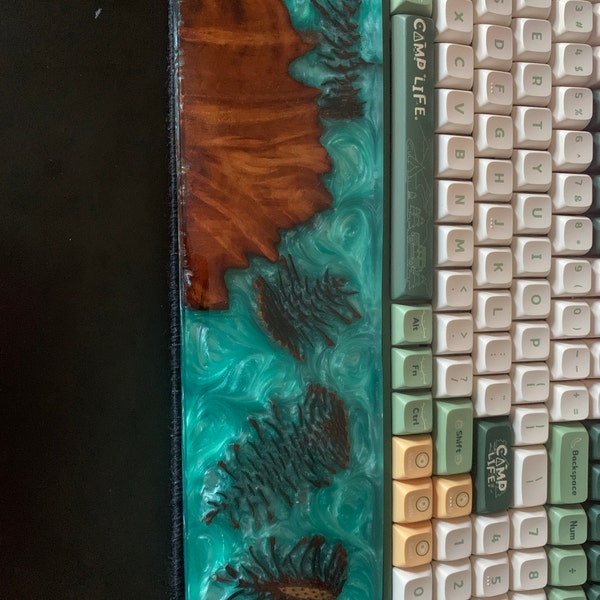 Green Wood and Resin Case for Mechanical Keyboards, Wood Case 60% for ...
