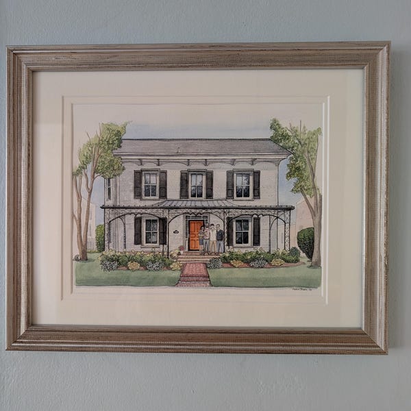 Custom House Portrait Custom Hand-drawn Hand-painted Home Portrait ...